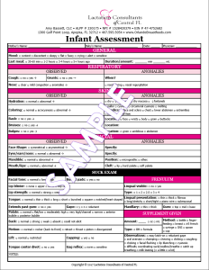 Breastfeeding Infant Assessment Template Form – Lactation Consultants ...